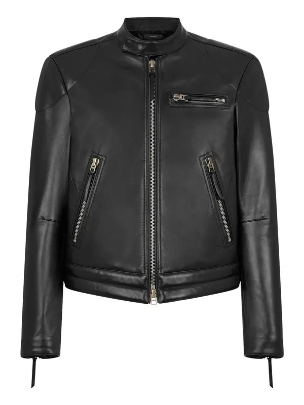 TOM FORD Leather Biker Jacket - Black
