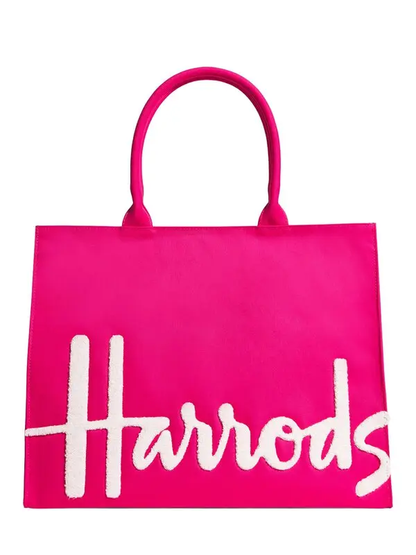 Harrods Cotton Logo Tote Bag - Pink