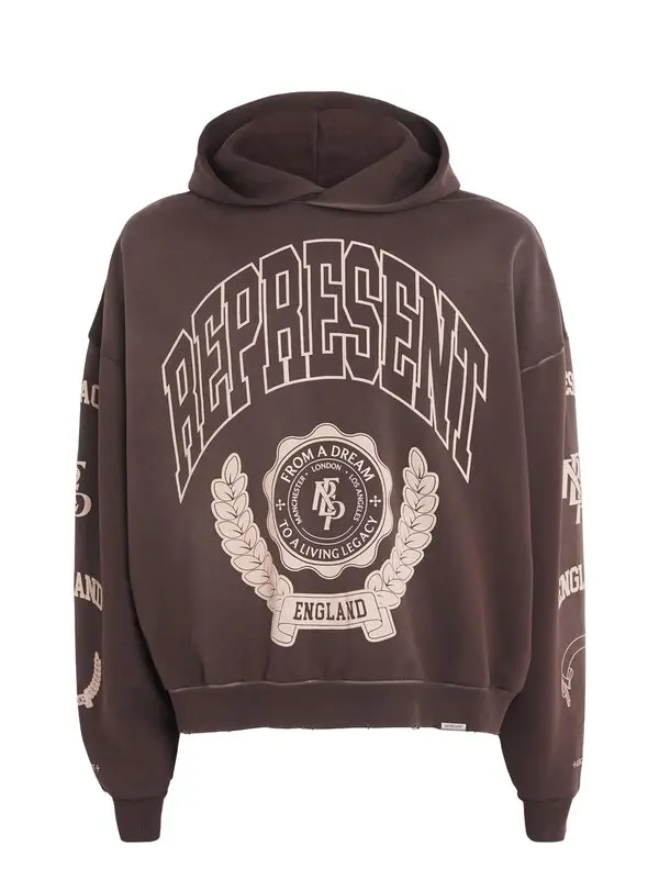 REPRESENT Cotton Legacy Crest Hoodie - Burgundy
