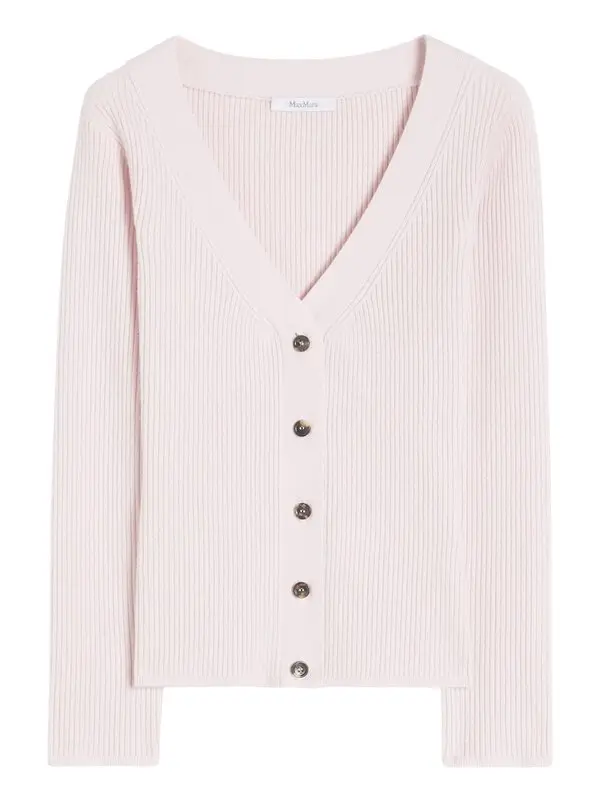 Max Mara Wool-blend Ribbed Cardigan - Pink
