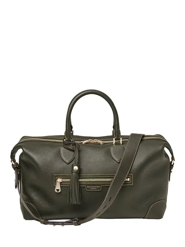 ASPINAL OF LONDON Leather Hudson Flight Bag - Green