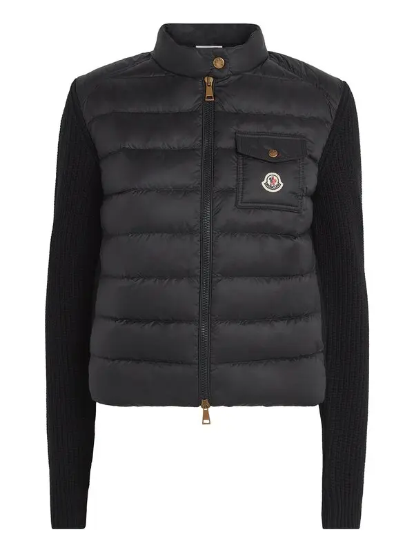 Moncler Paneled Cardigan - Black