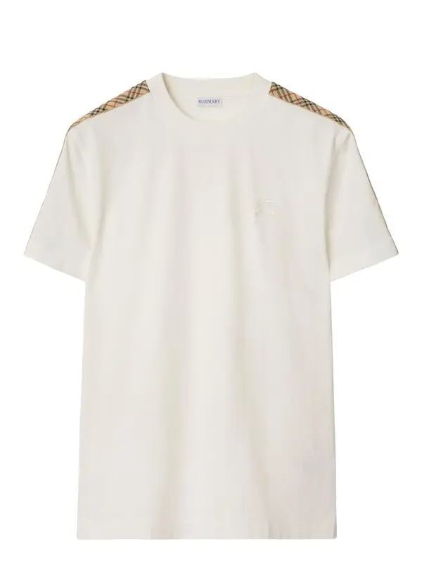 Burberry Check-trim T-shirt - Ivory