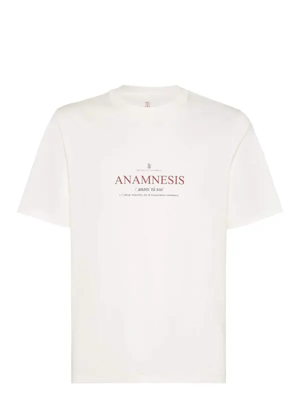 Brunello Cucinelli Cotton Anamnesis Print T-shirt - White