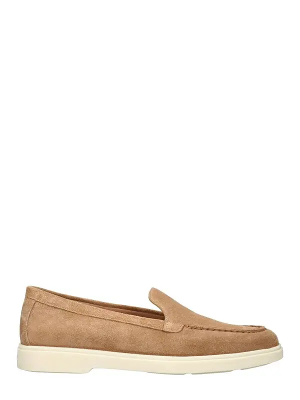 Santoni Suede Detroit Loafers - Beige