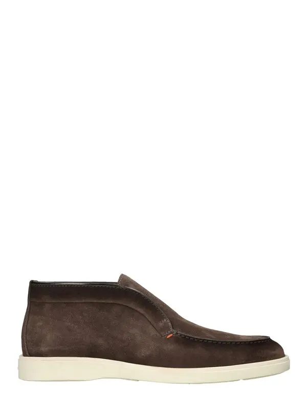 Santoni Suede Detroit High-top Loafers - Brown