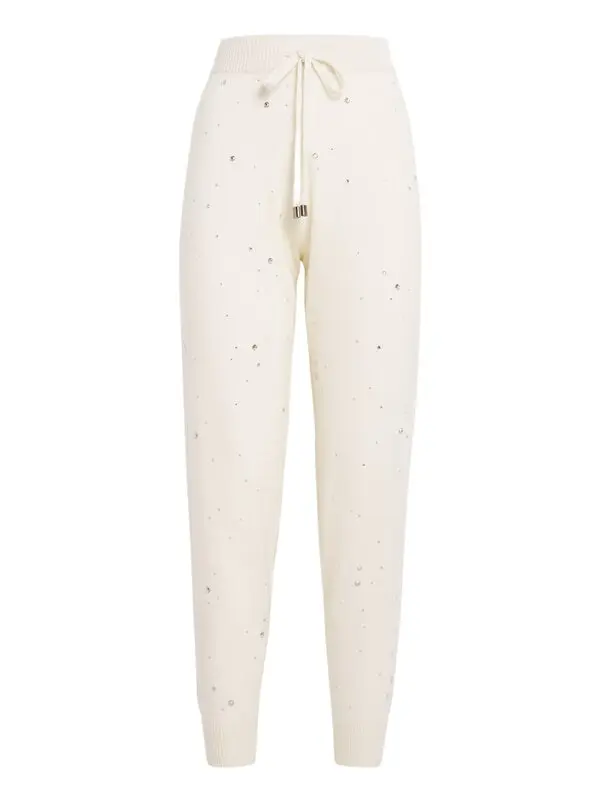 WILLIAM SHARP Cashmere Crystal-embellished Sweatpants - White