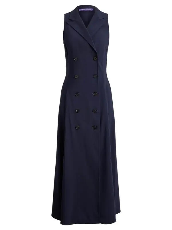 Ralph Lauren Cotton-blend Alecia Midi Dress - Navy