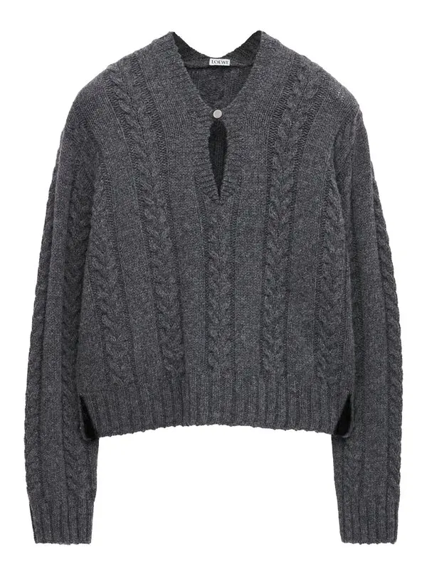 Loewe Wool Cable-knit Sweater - Grey