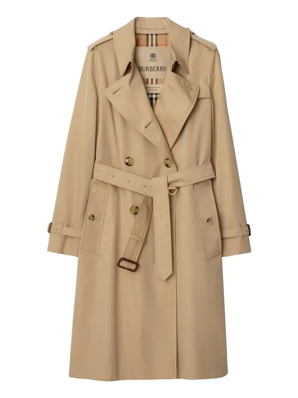 Burberry Gabardine Long Kensington Heritage Trench Coat - Beige