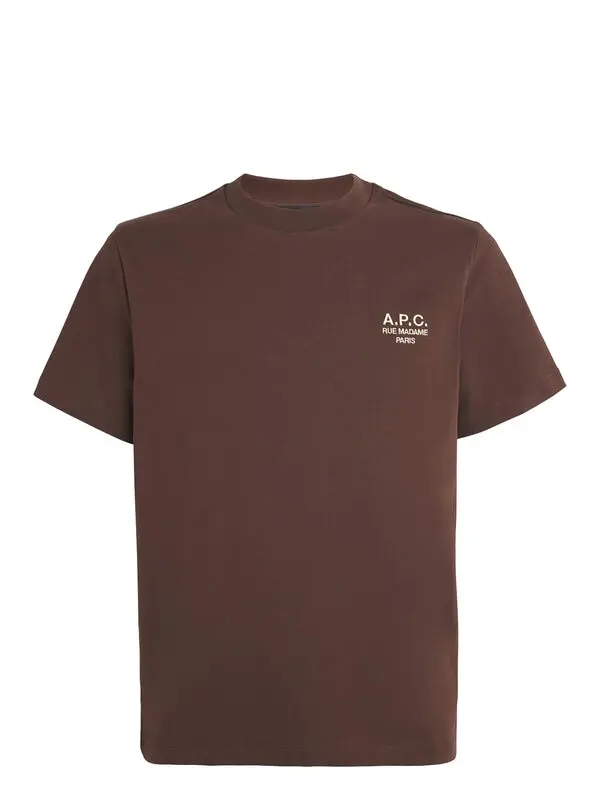 A.p.c. Cotton Logo T-shirt - Brown