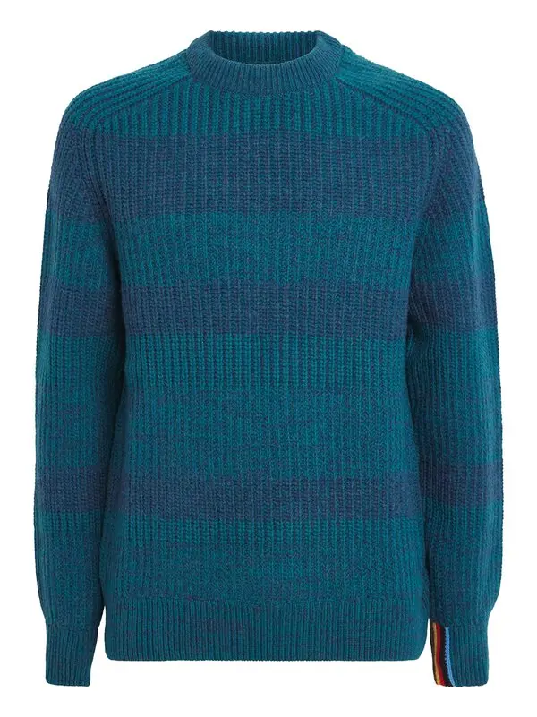 Barbour Wool Saddle Stripe Sweater - Blue