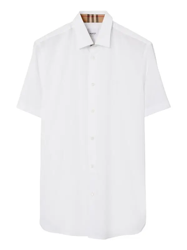 Burberry Stretch-cotton Ekd-embroidered Slim Shirt - White