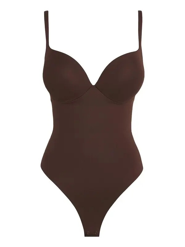 SKIMS Ultimate Body Thong Bodysuit - Brown