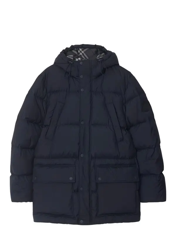 Burberry Hooded Down Puffer Jacket - Navy