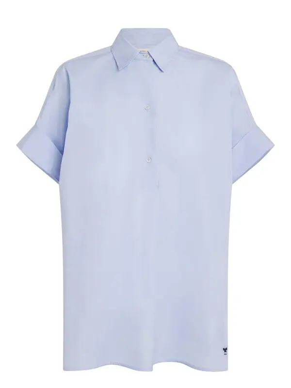 Max Mara Cotton Embroidered Shirt - Blue