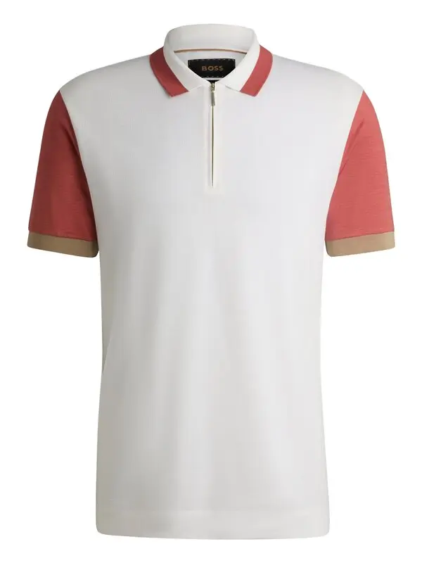 BOSS Cotton-silk Polo Shirt - White