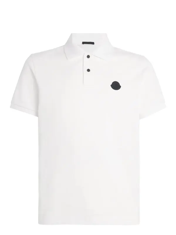 Moncler Cotton Logo Polo Shirt - White
