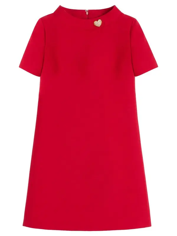 Valentino Garavani Wool-silk Embellished Mini Dress - Red