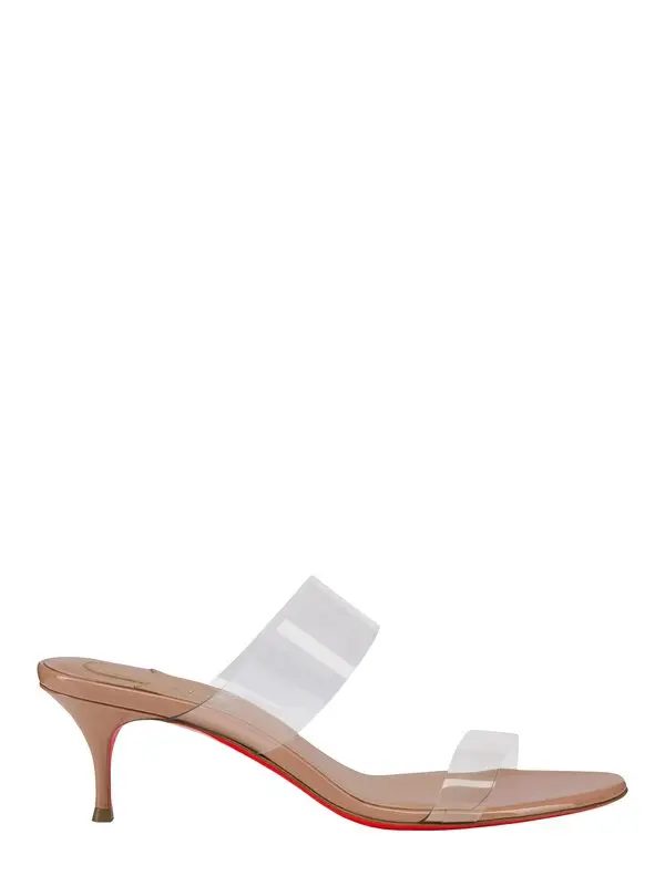 CHRISTIAN LOUBOUTIN Just Nothing 55 Leather Heeled Sandals - Nude
