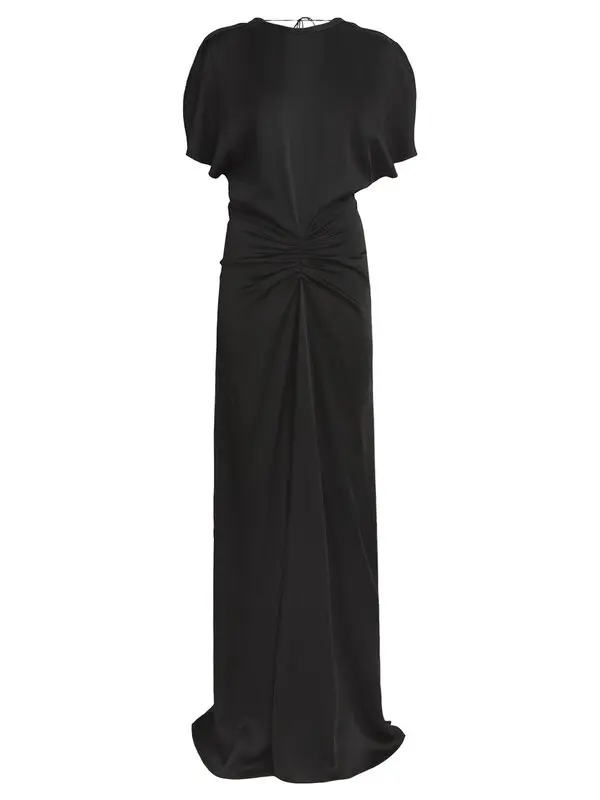 Victoria Beckham Gathered-waist Maxi Dress - Black