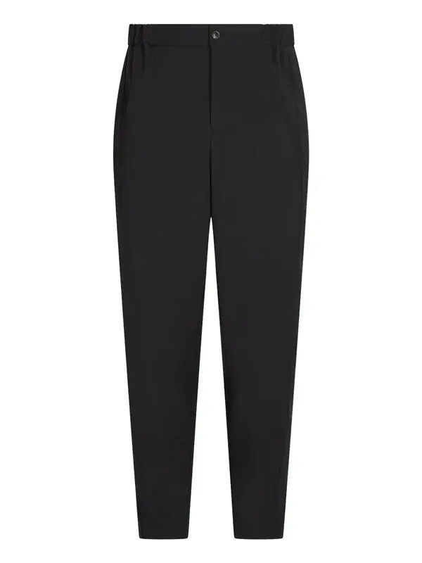 Emporio Armani Virgin Wool Cuffed Trousers - Black