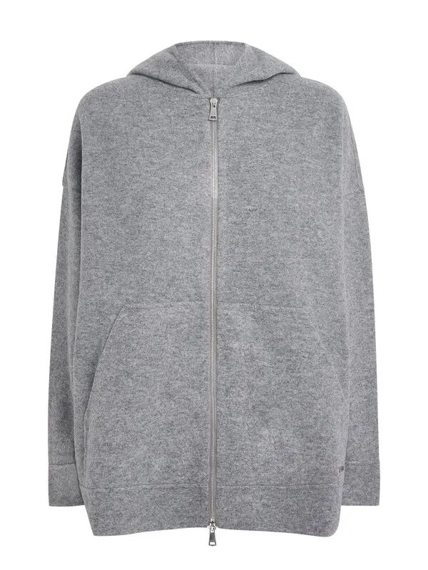 Max Mara Wool-blend Zip-up Hoodie - Grey