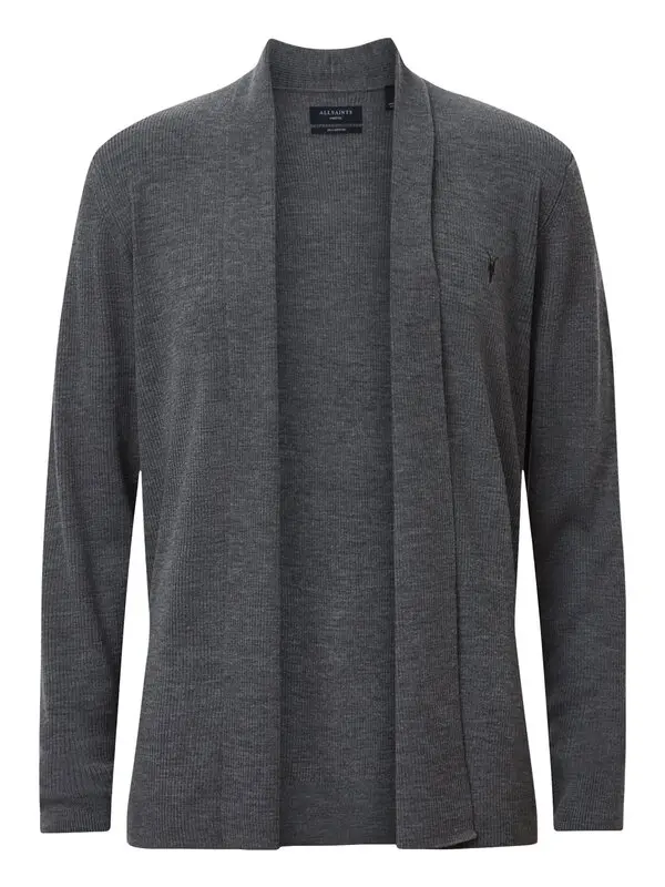 ALLSAINTS Merino Wool Mode Cardigan - Grey