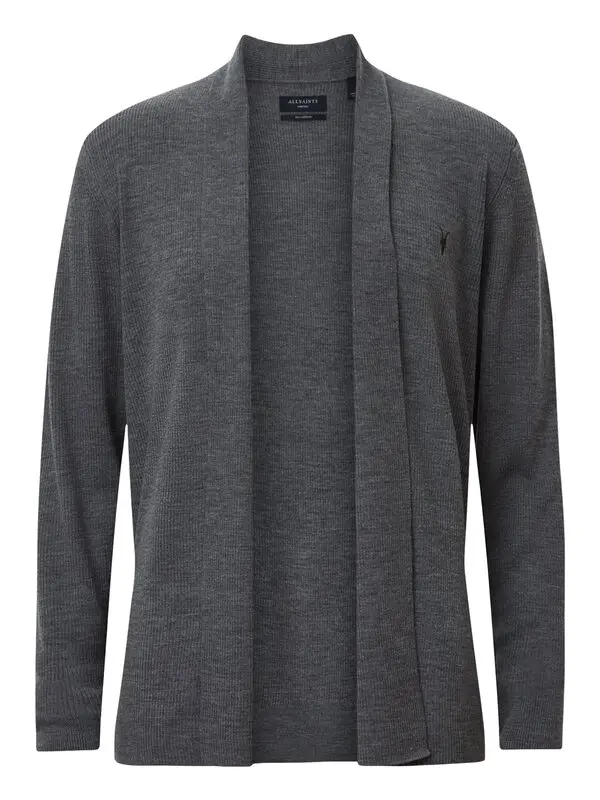 ALLSAINTS Merino Wool Mode Cardigan - Grey