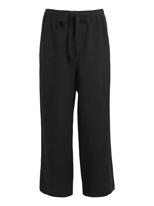 Commas Linen Wide-leg Trousers - Black