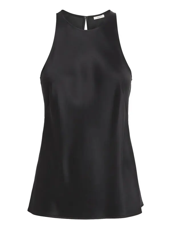 JOSEPH Satin Sleeveless Top - Black