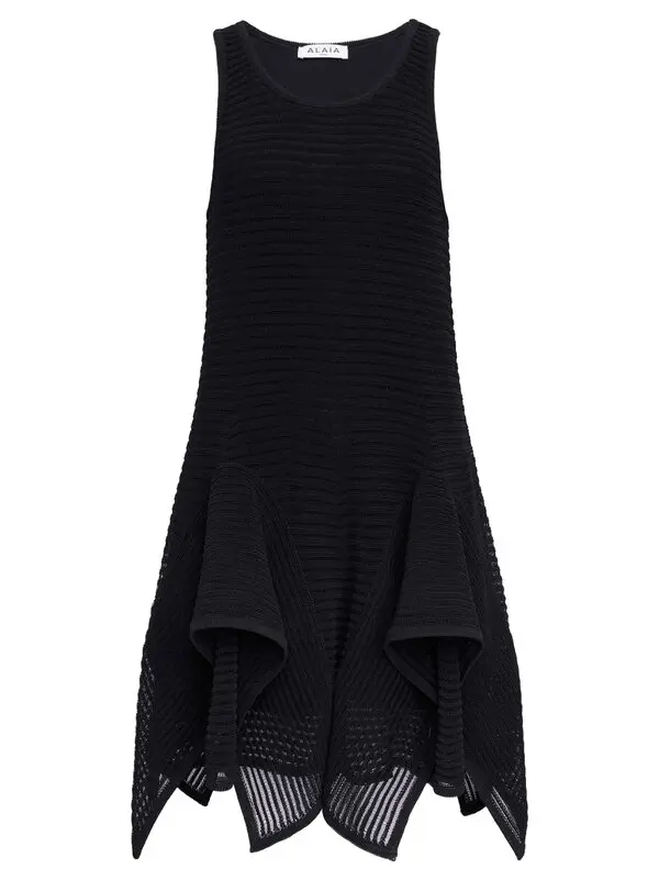 Alaïa Ladder-knit Mini Dress - Black