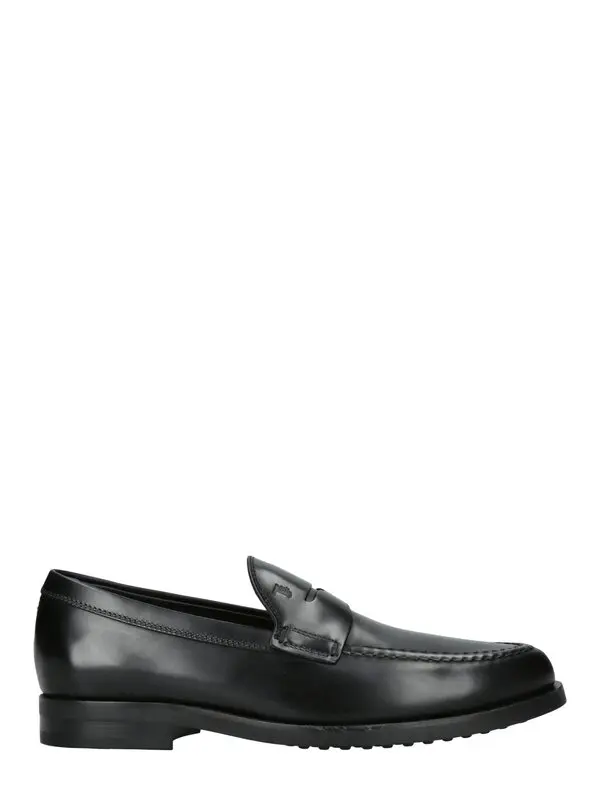TOD'S Leather Gomma Loafers - Black