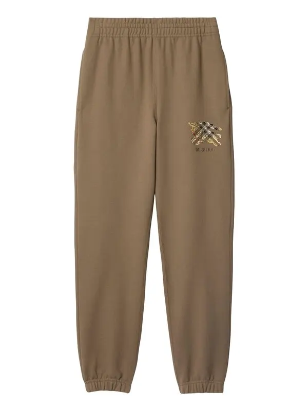 Burberry Cotton Check Ekd Slim Sweatpants - Brown