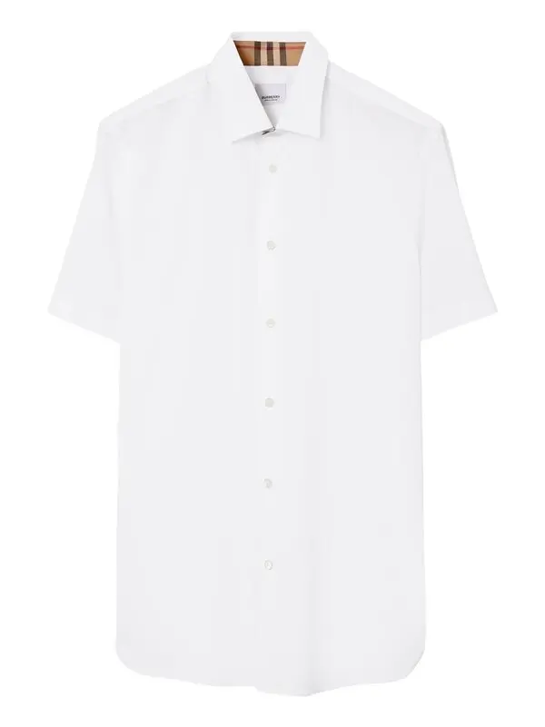 Burberry Stretch-cotton Short-sleeve Shirt - White