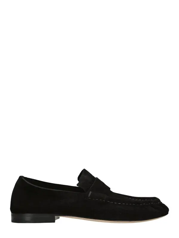 THE ROW Soft Suede Loafers - Black