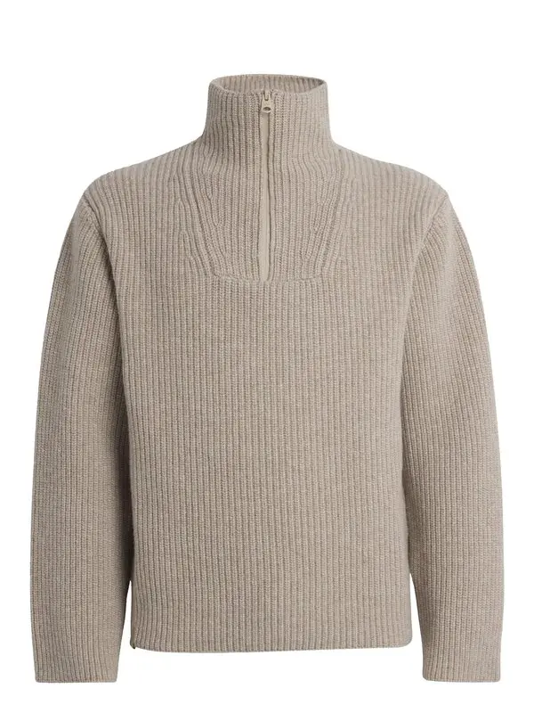 Mackage Quarter-zip Heavy Knit Sweater - Beige