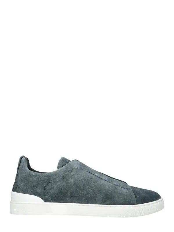 Zegna Triple Stitch Suede Sneakers - Blue