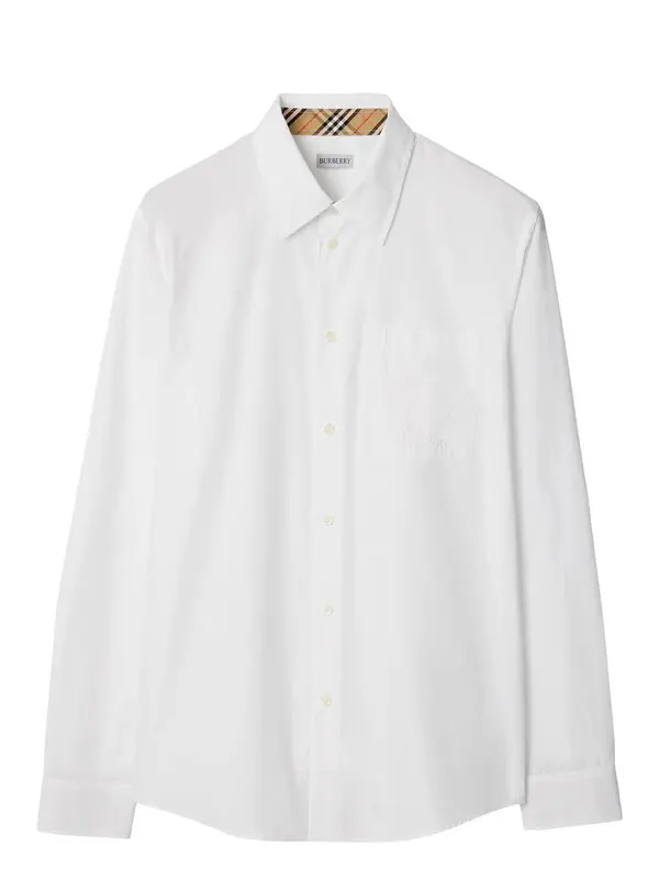 Burberry Cotton Poplin Logo Shirt - White