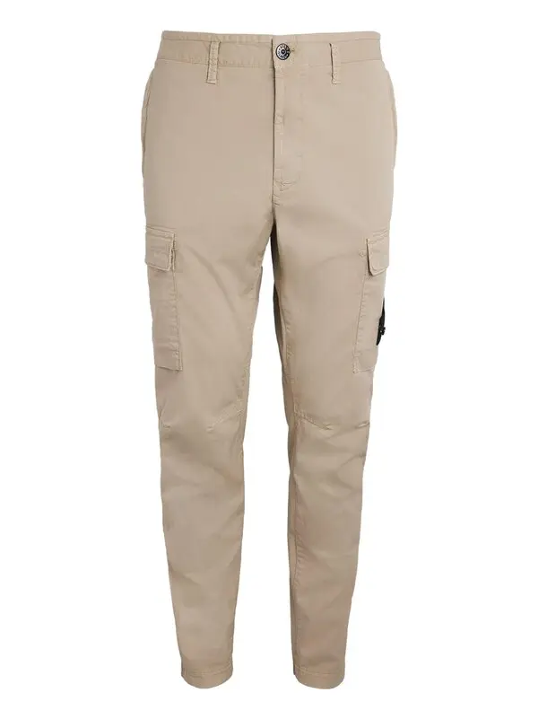 Stone Island Stretch-cotton Cargo Trousers - Beige