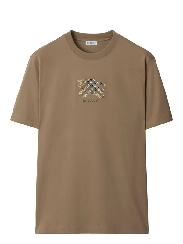 Burberry Cotton Check-ekd T-shirt - Brown