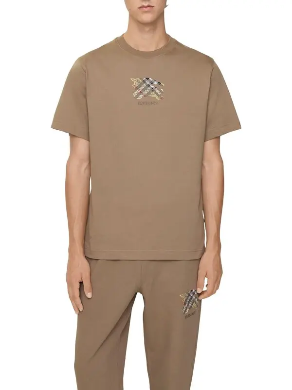 Burberry Cotton Check-ekd T-shirt - Brown