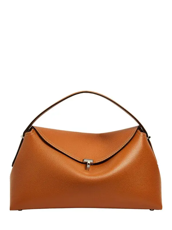 TOTEME Leather T-lock Top-handle Bag - Brown