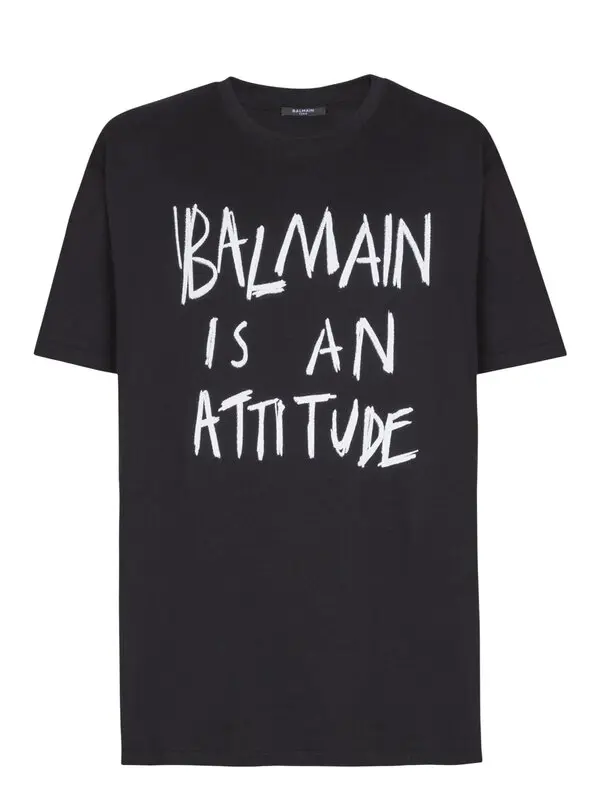 Balmain Cotton Logo T-shirt - Black