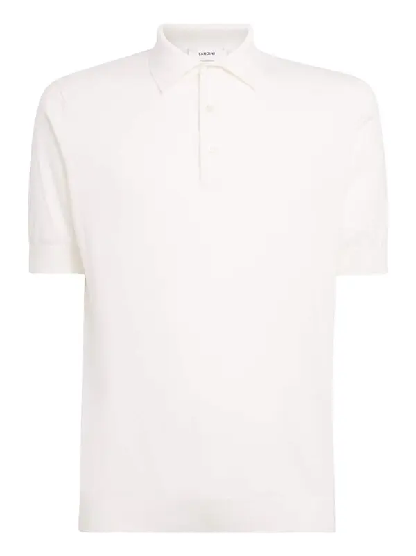 LARDINI Cotton Knit Polo Shirt - White