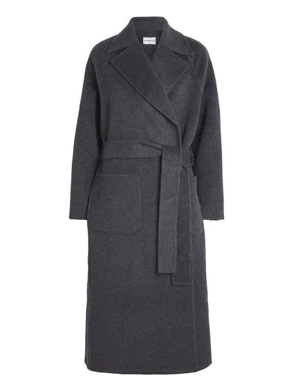 Claudie Pierlot Wool-blend Belted Coat - Grey