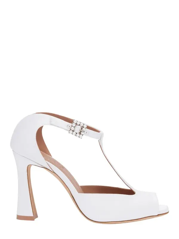 MALONE SOULIERS Satin Nomi Sandals - White