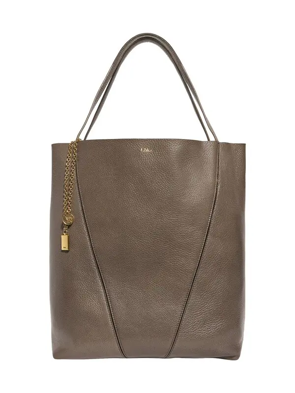 Chloé Large Calfskin Spin Tote Bag - Grey