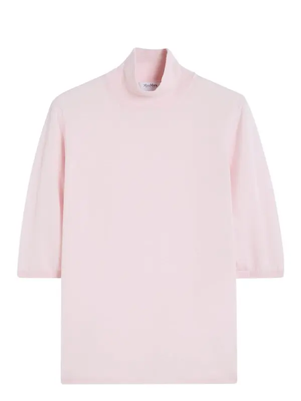 Max Mara Virgin Wool High-neck Top - Pink