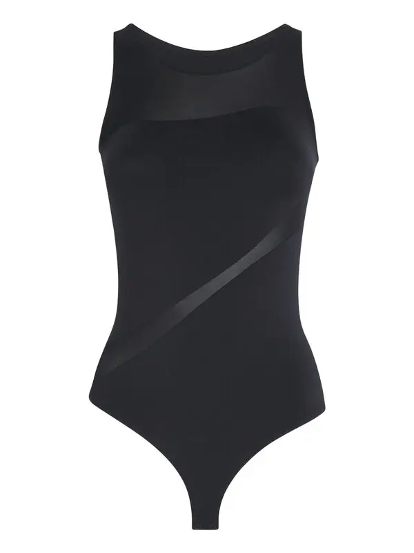 Wolford Sheer Panel Bodysuit - Black